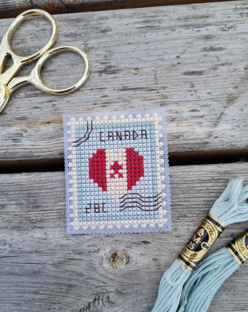 Canada Postage Stamp Cross Stitch Pattern Canada Flag Cross - Etsy