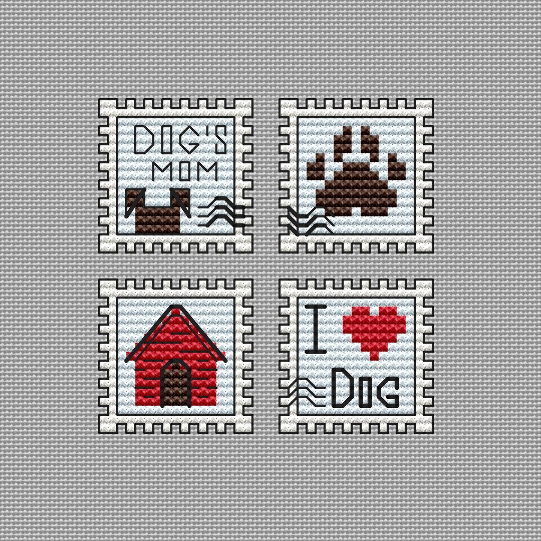 Dog Postage Stamps Cross Stitch Pattern (instant Download PDF) - Etsy