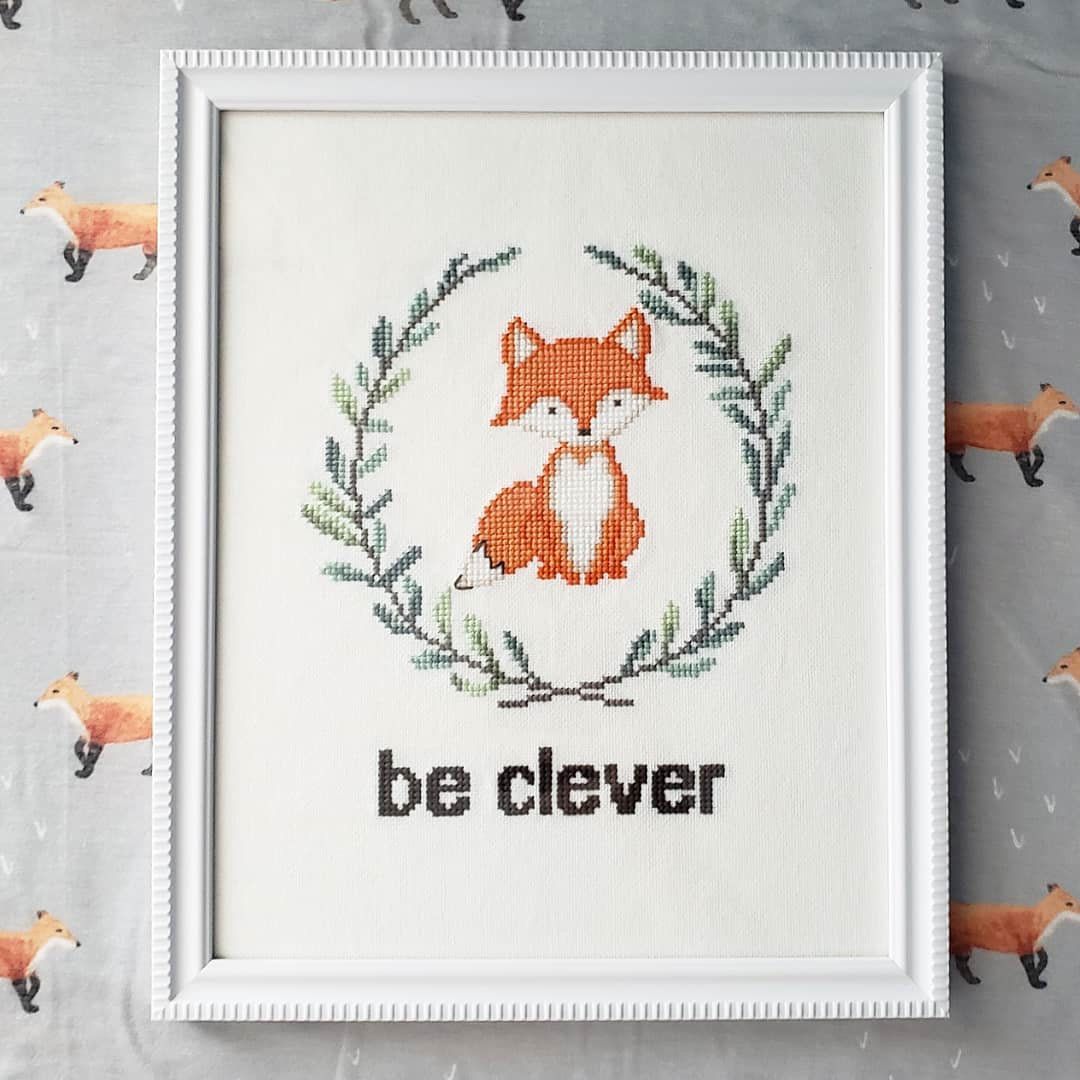 Fox Cross Stitch Pattern Be Clever Cross Stitch Animal Cross Stitch ...