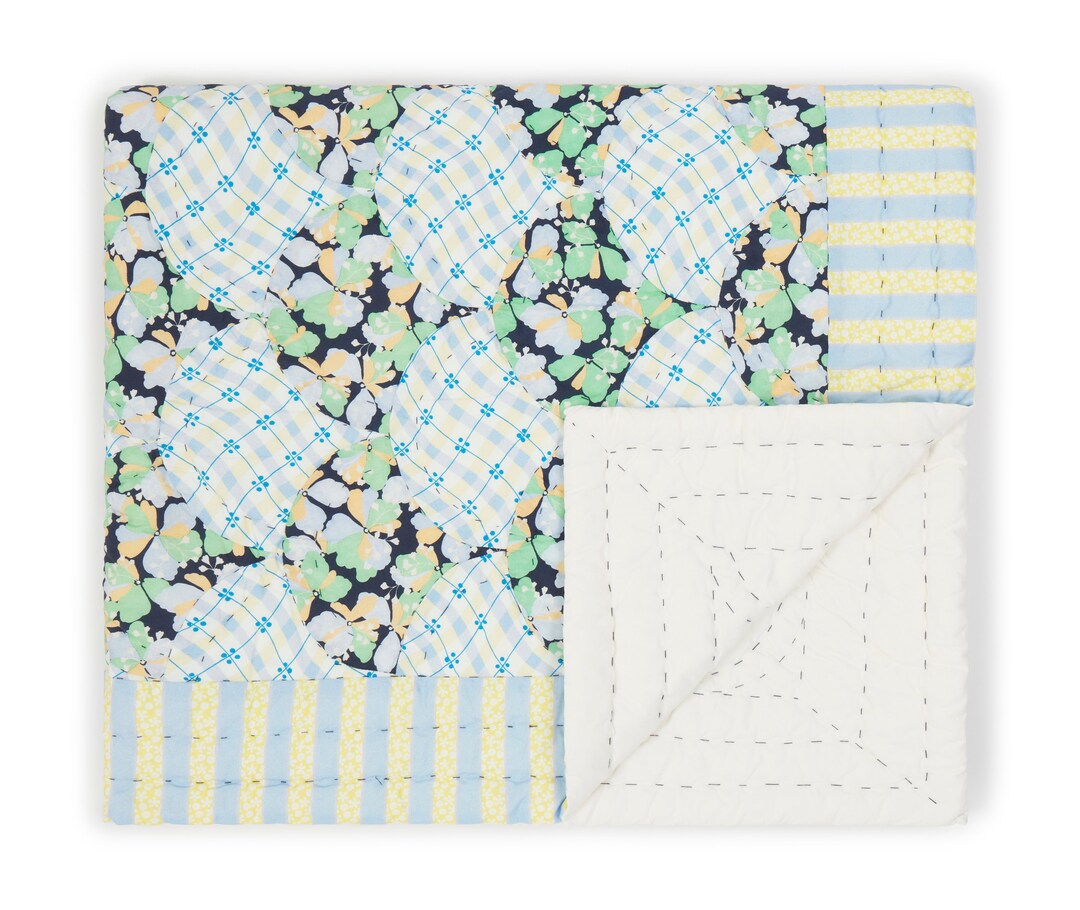Romilly Patchwork Quilt Sky - Etsy
