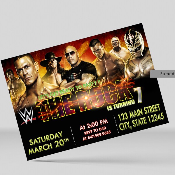 Wwe Invitation - Etsy