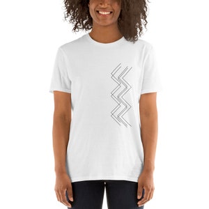 Simple Graphic Tee, Modern Lines Unisex T-shirt, Zig Zag Line Art ...
