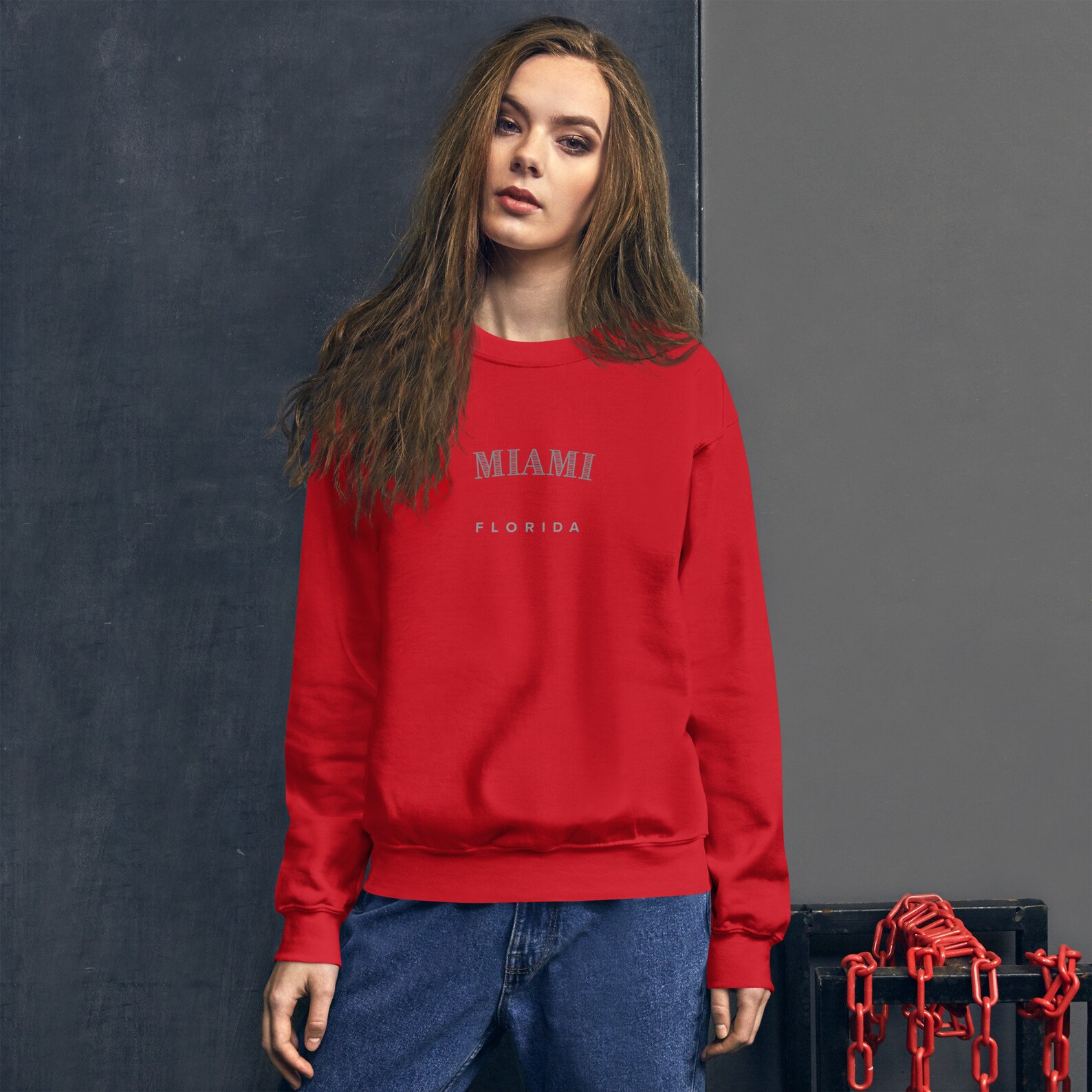 Miami Florida Sweatshirt, Minimal Text Sweatshirt, Cool Unisex ...
