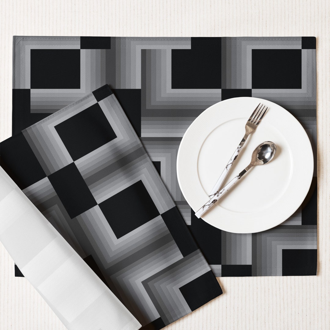 Modern Geometric Placemat Set of 4, Cool Pattern Design, Trendy ...