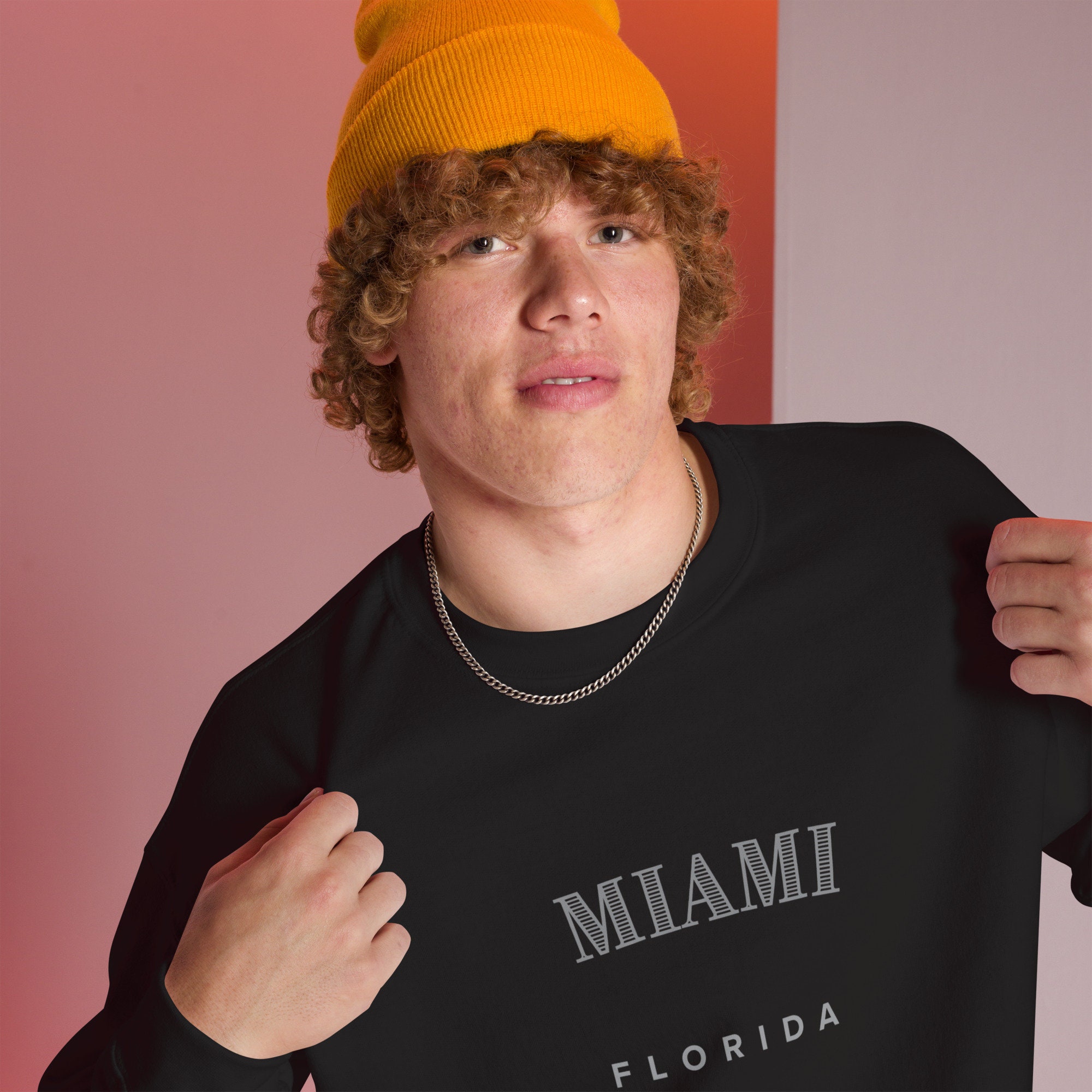 Miami Florida Sweatshirt Minimal Text Sweatshirt Cool - Etsy