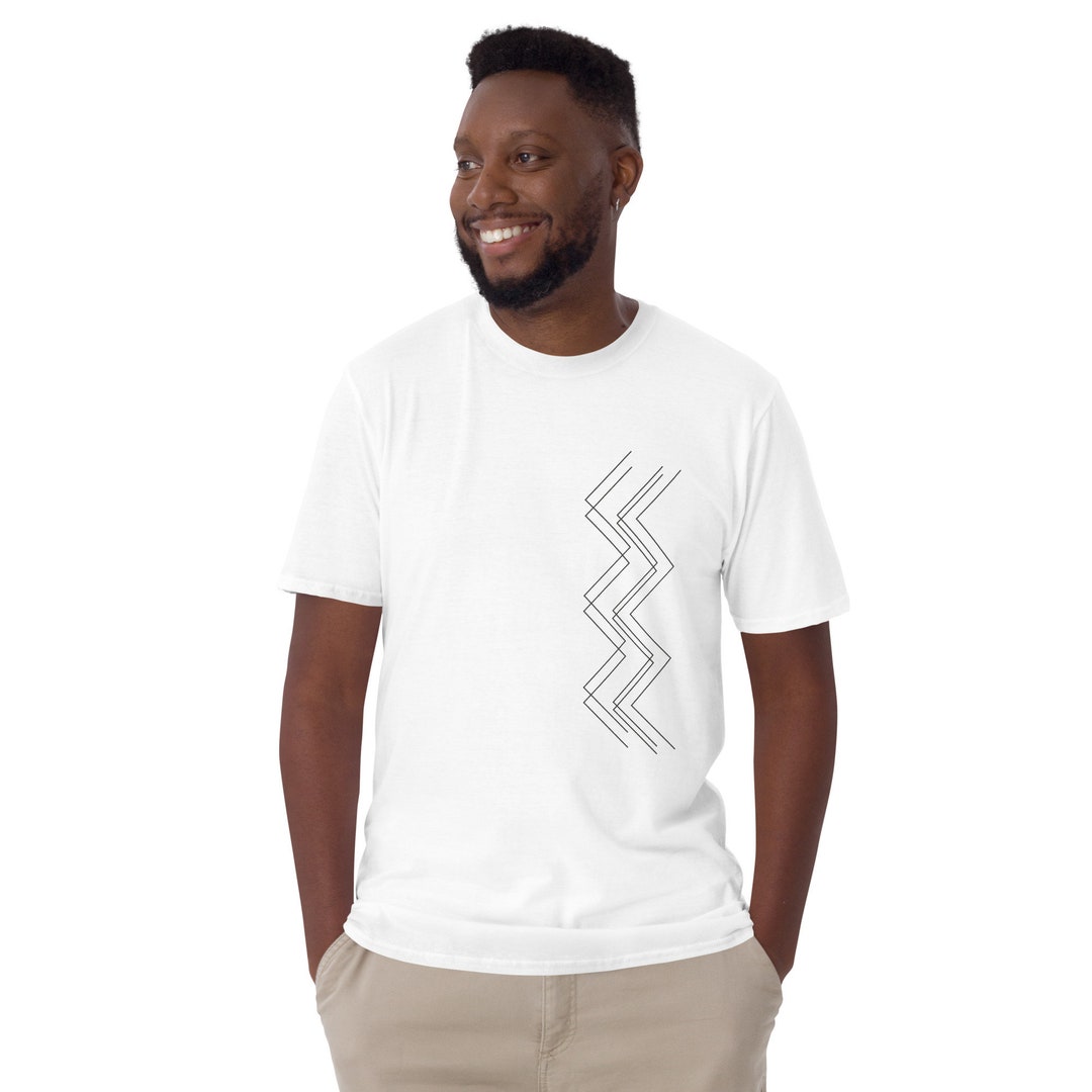 Simple Graphic Tee, Modern Lines Unisex T-shirt, Zig Zag Line Art ...