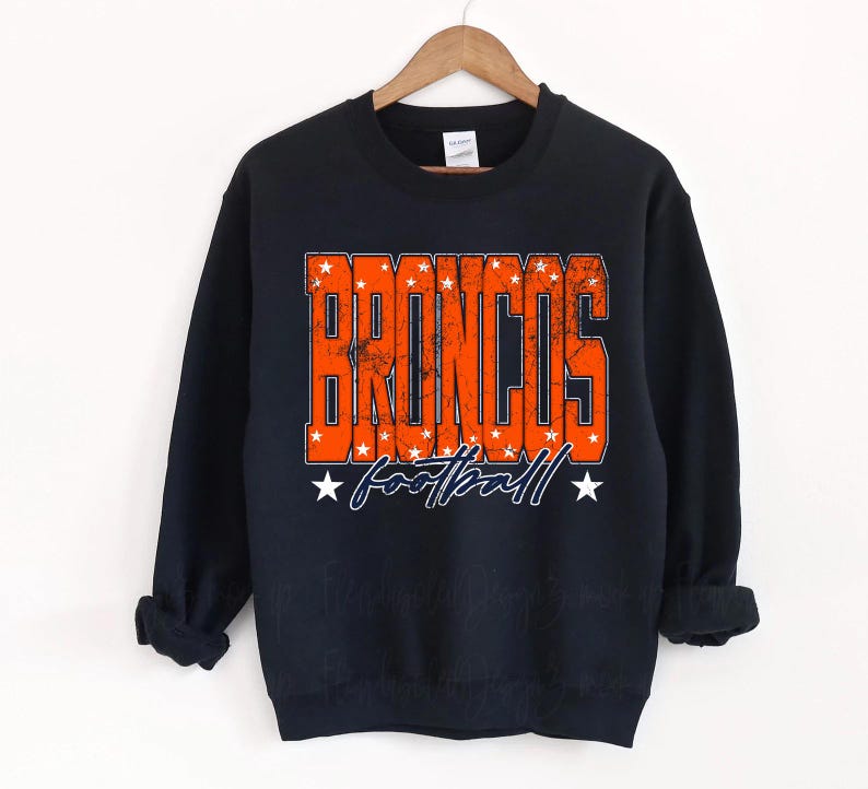 Broncos Football Stars Cracked Digital PNG - Etsy