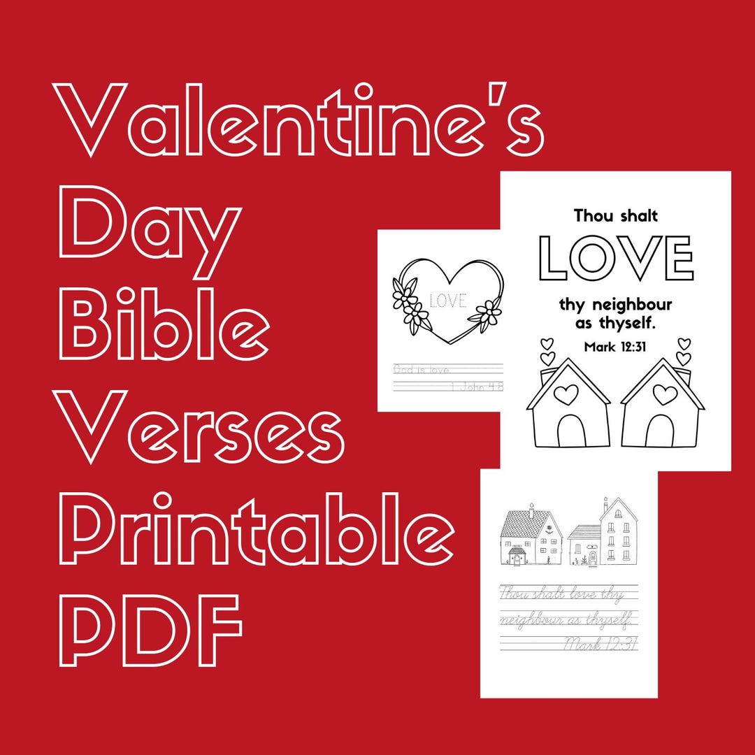 Valentine's KJV Bible Coloring Printable Pages - Etsy