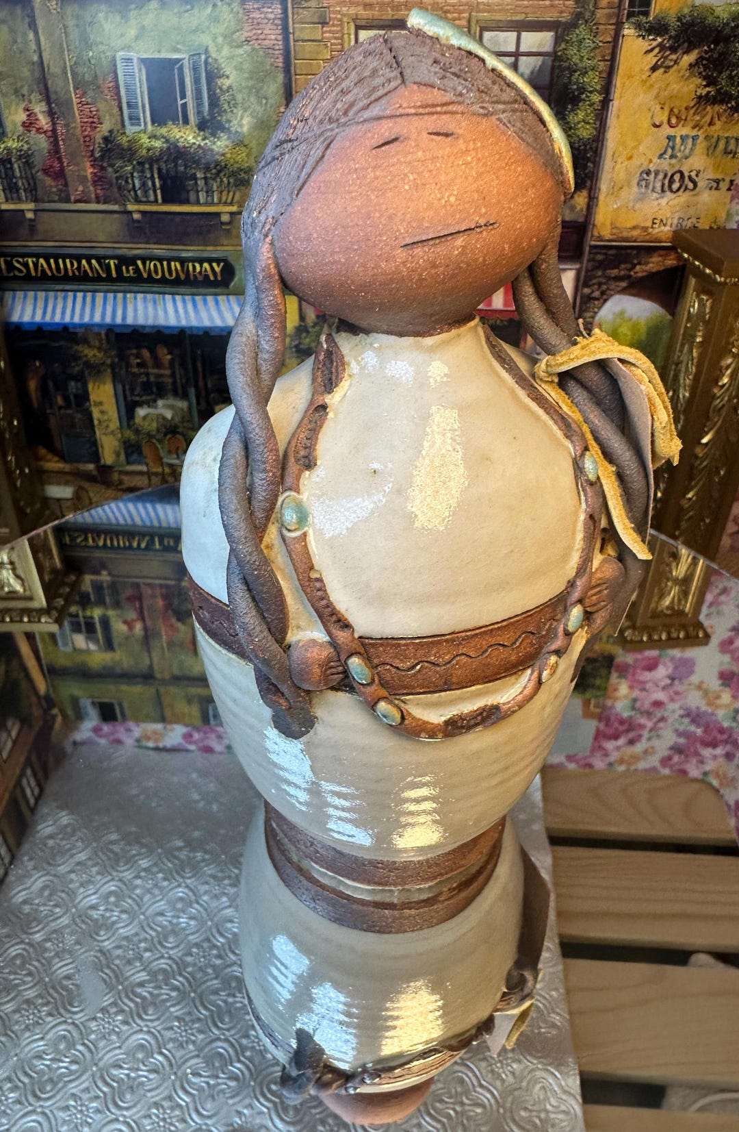 Vintage Red Clay Native American Collection Sculpture by Val Knight 7 ...