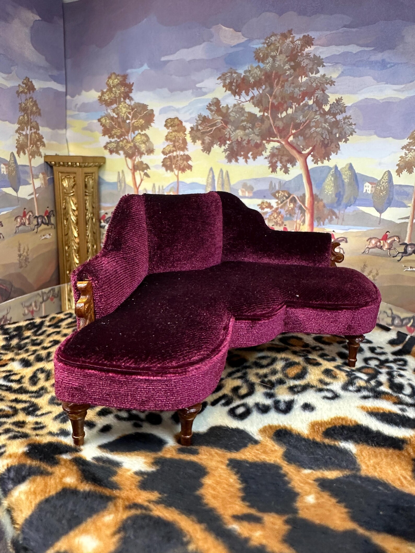 1:12 Miniature Borne Settee Burgundy Velvet - Etsy