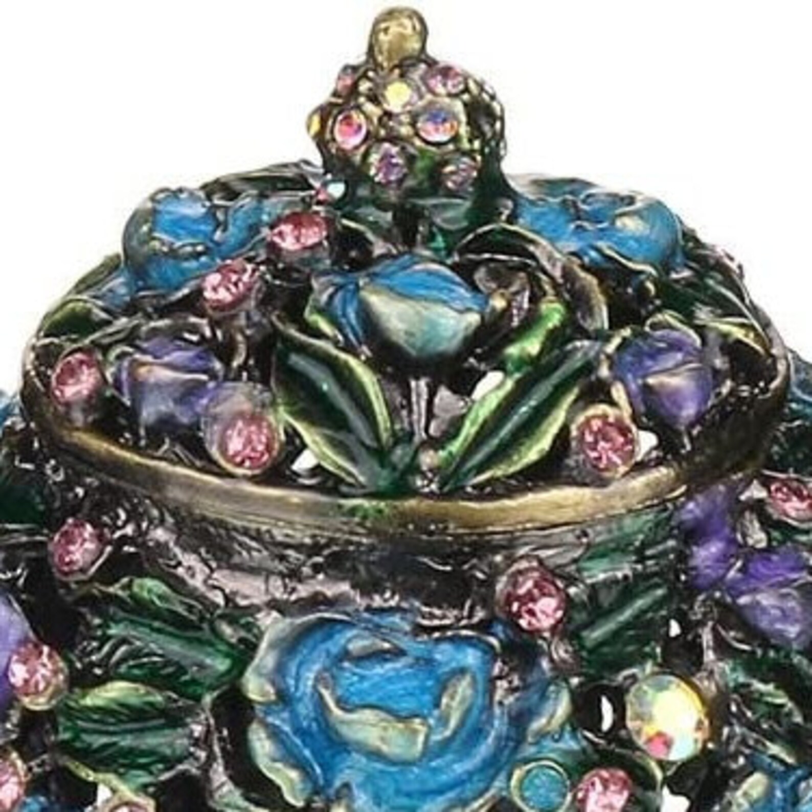 Enameled Zinc Alloy and Precious Stones Teapot Trinket Box - Etsy