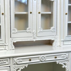 Platinum Town Square Miniature Dollhouse Decor Replica White Breakfront ...