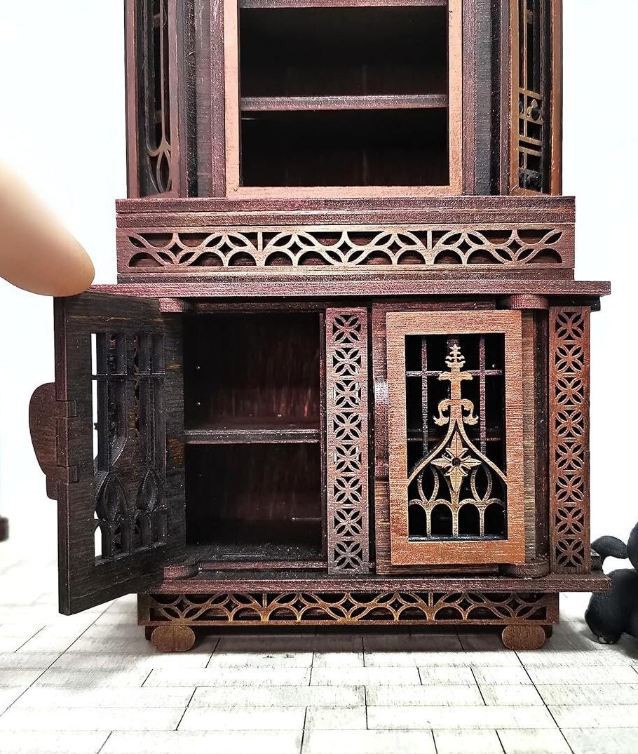 Amazing Gothic Miniature Dollhouse Decor Replica Gothic Sideboard Hand ...