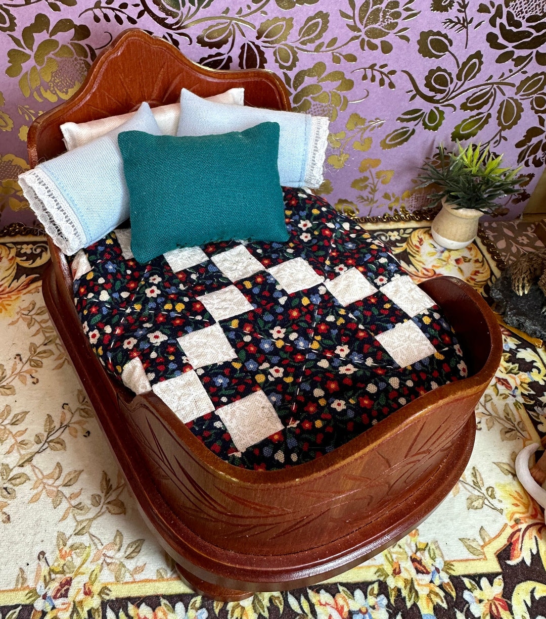 Vintage Miniature Dollhouse Decor Replica Rococo John Henry Belter 18th ...