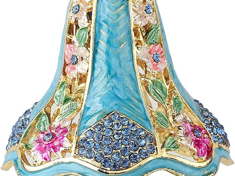 Rare Miniature Teal Enameled Lamp With Blue Embedded - Etsy