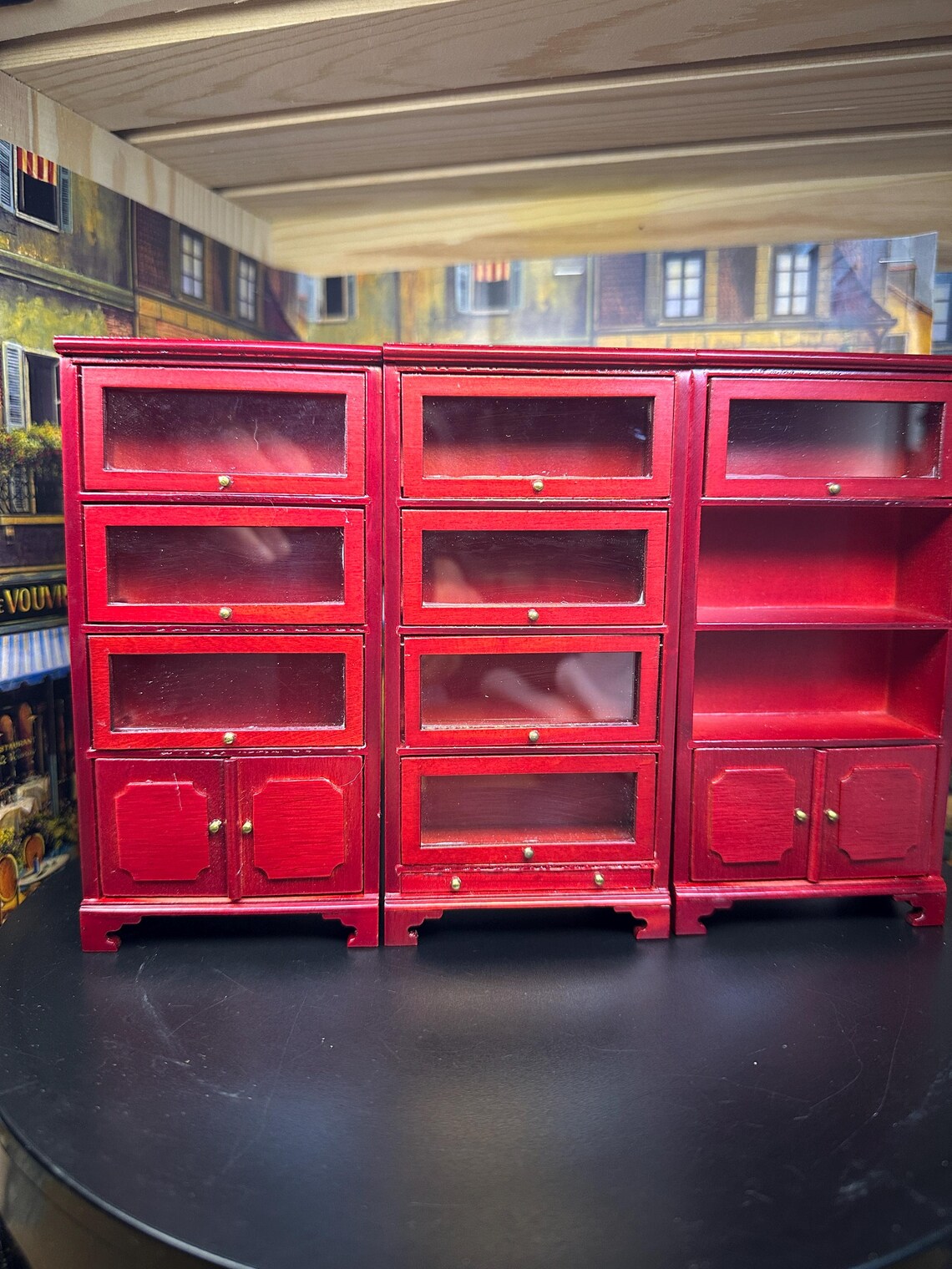 Town Square Miniatures Dollhouse Decor Replica 19th Century 3 Barrister ...