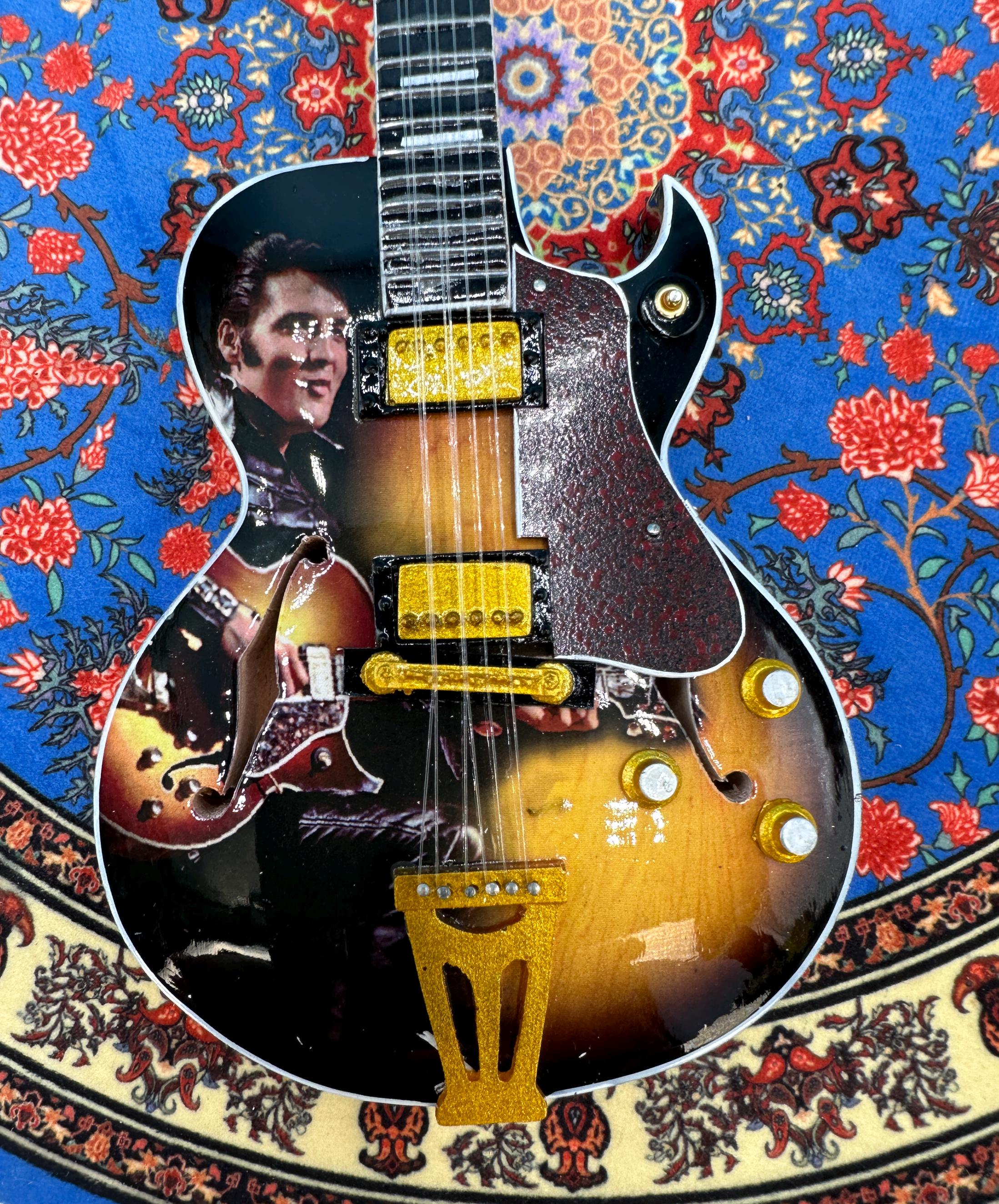 1:4 Elvis Presley 1968 Comeback Special Hollow Body Mini Guitar Replica ...