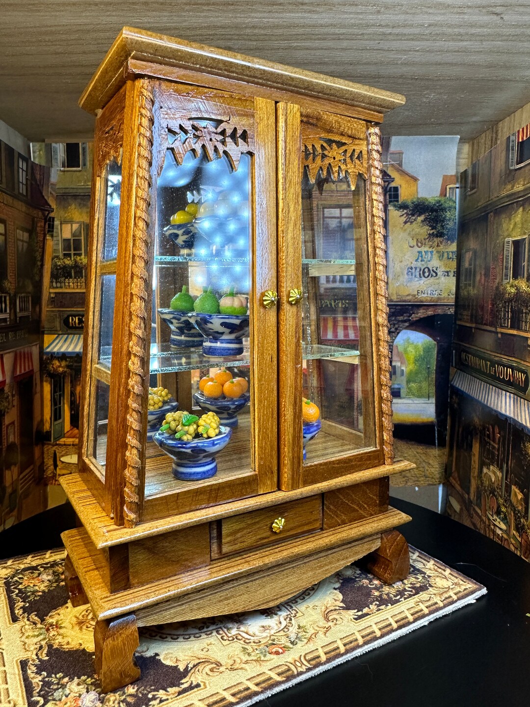 Large Dollhouse Room Box Action Scene Decor Hand Crafted Laser Cut Teak ...
