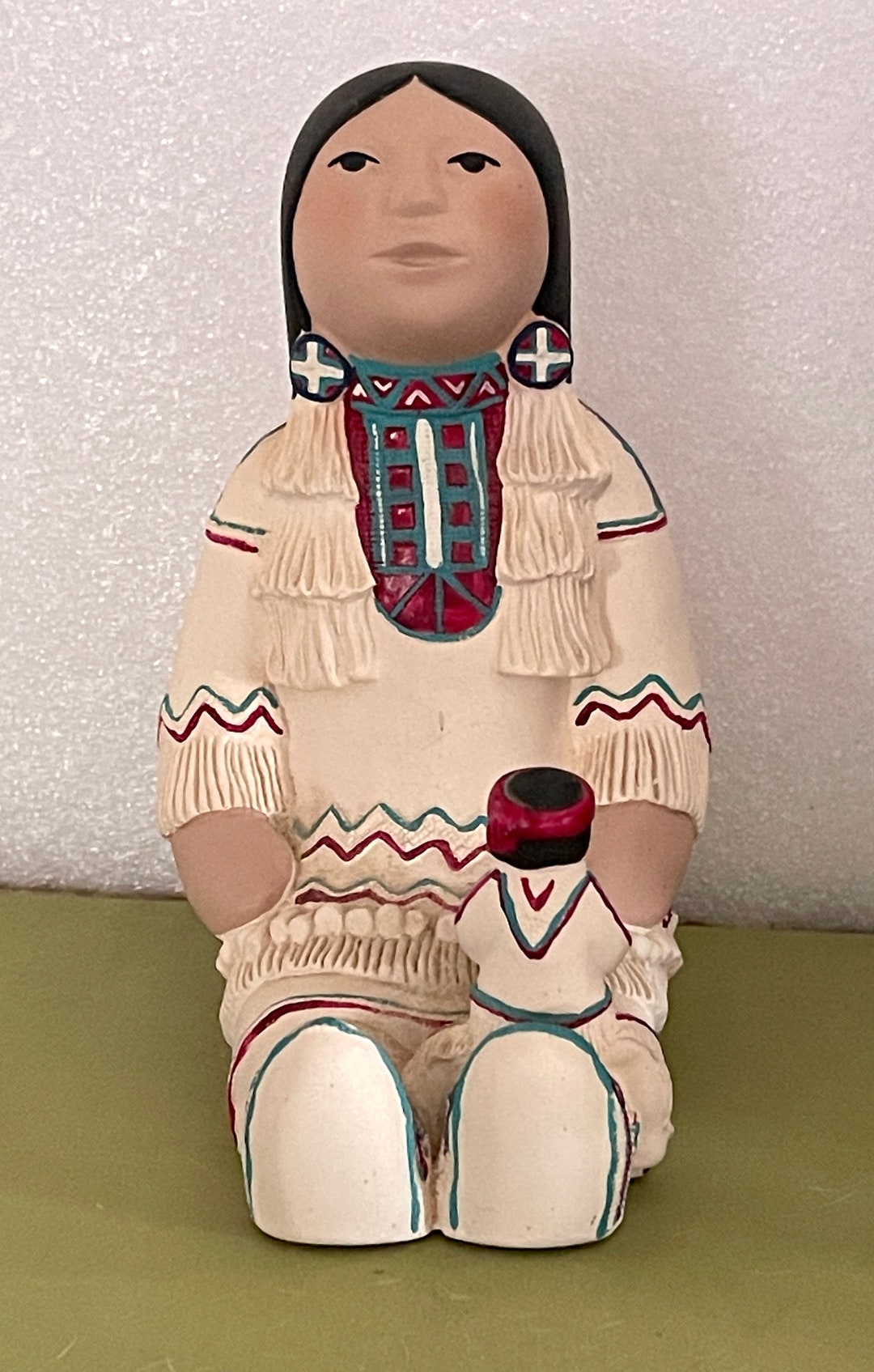 Rare Native American Apache Pottery Story Teller Signed - Etsy