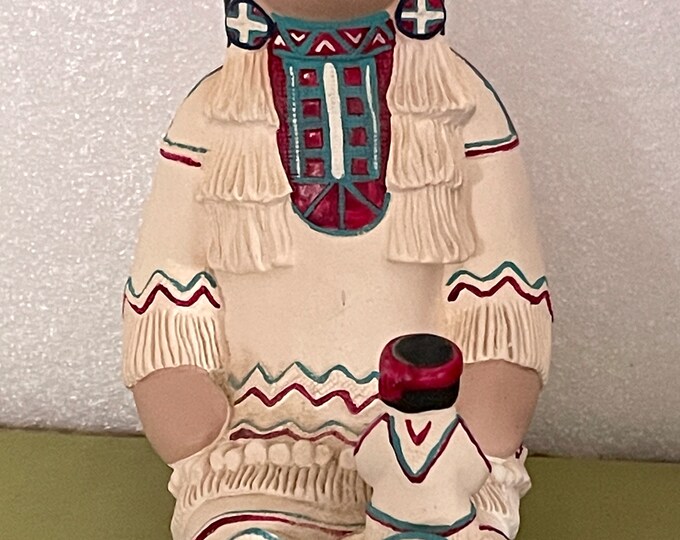 Rare Native American Apache Pottery Story Teller Signed Artisan Cleo ...
