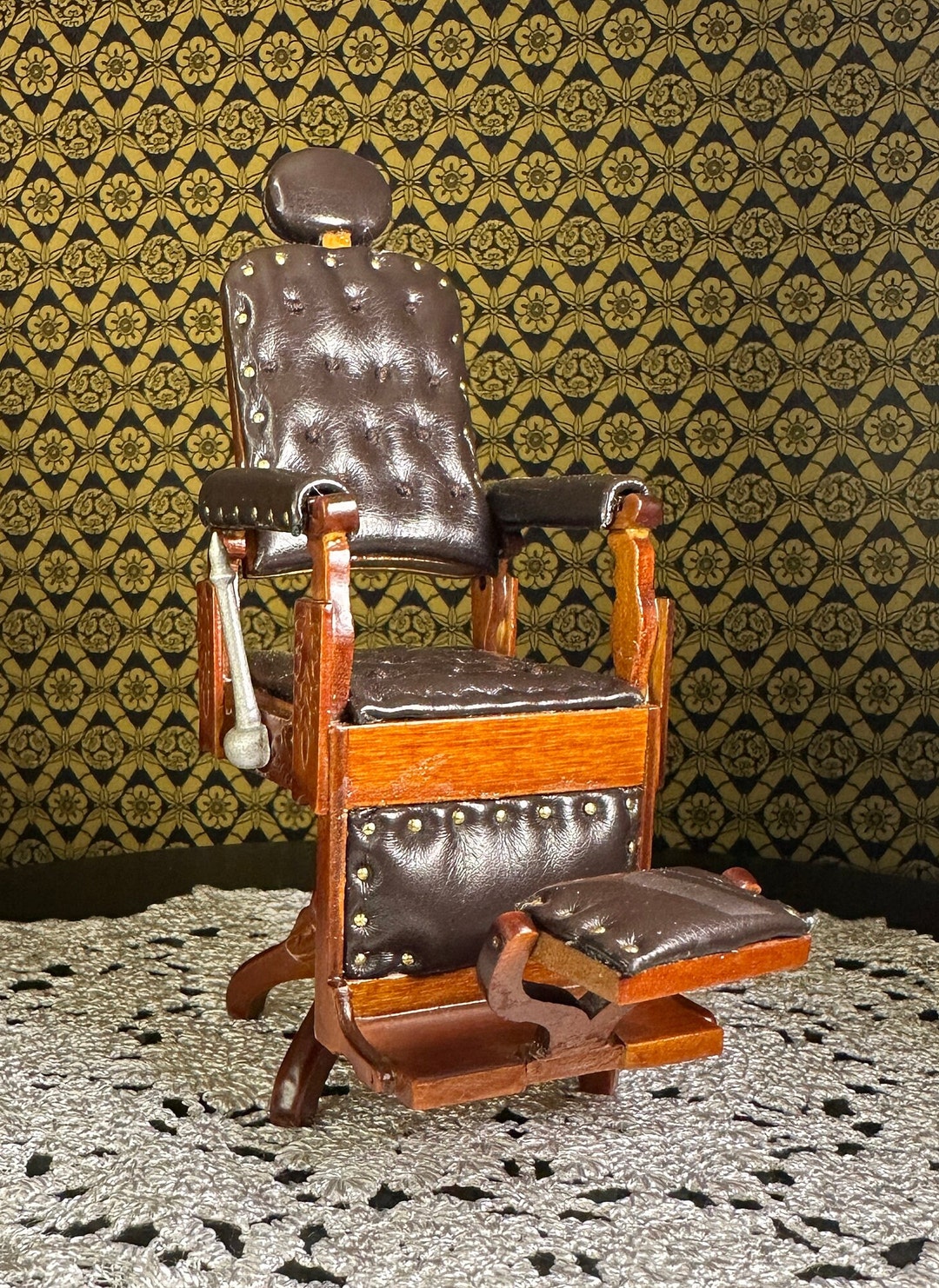 Unique Miniature Room Box Decor Replica Victorian Barber Dentist Chair ...