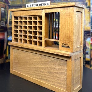 1:12 Totally Hand Crafted Miniature Room Box Decor US Post Office Pine ...