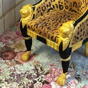 Unusal Miniature Dollhouse Room Box Replica Regency Empire Chair ...