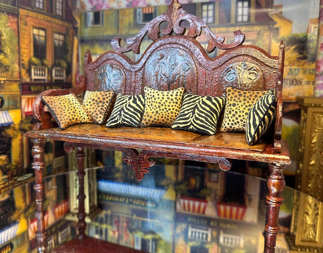 Antique 1888 German 1:6 Miniature Replica German Hall Bench Hand ...