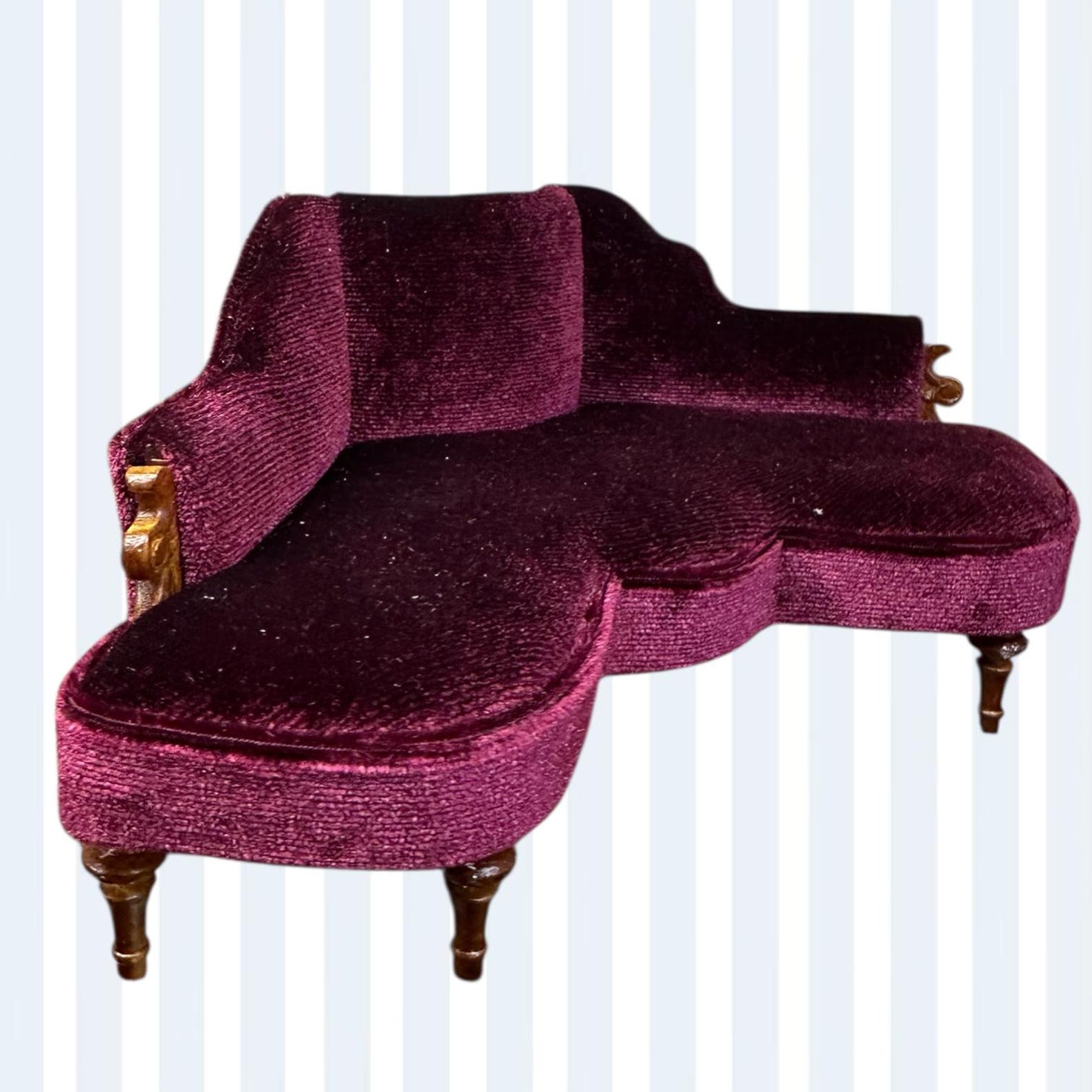 1:12 Miniature Borne Settee Burgundy Velvet - Etsy