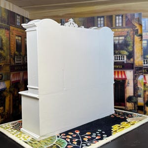 Platinum Town Square Miniature Dollhouse Decor Replica White Breakfront ...