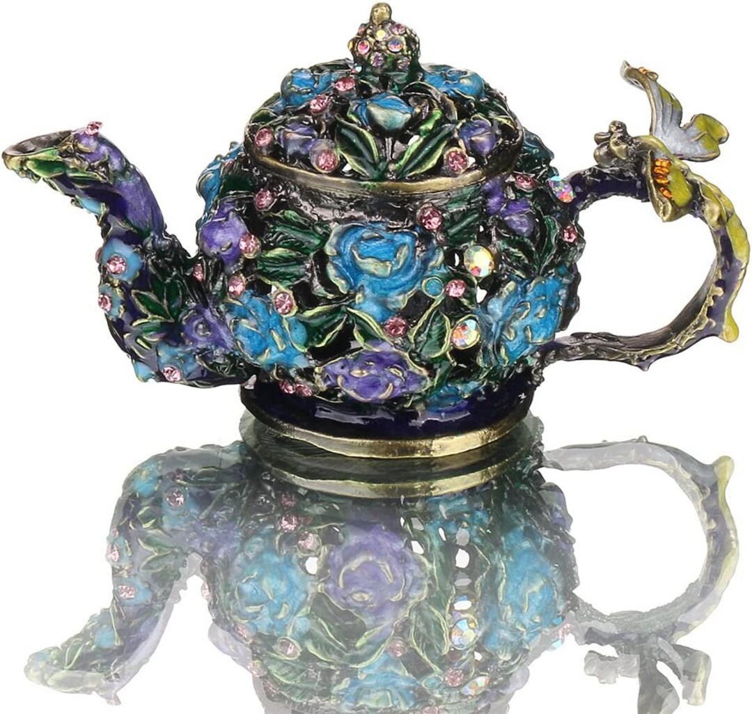Beautiful Miniature Enameled Zinc Alloy and Precious Stones - Etsy