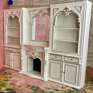 19th Century French Rococo Wall Unit Fireplace With Large Mirror - Etsy