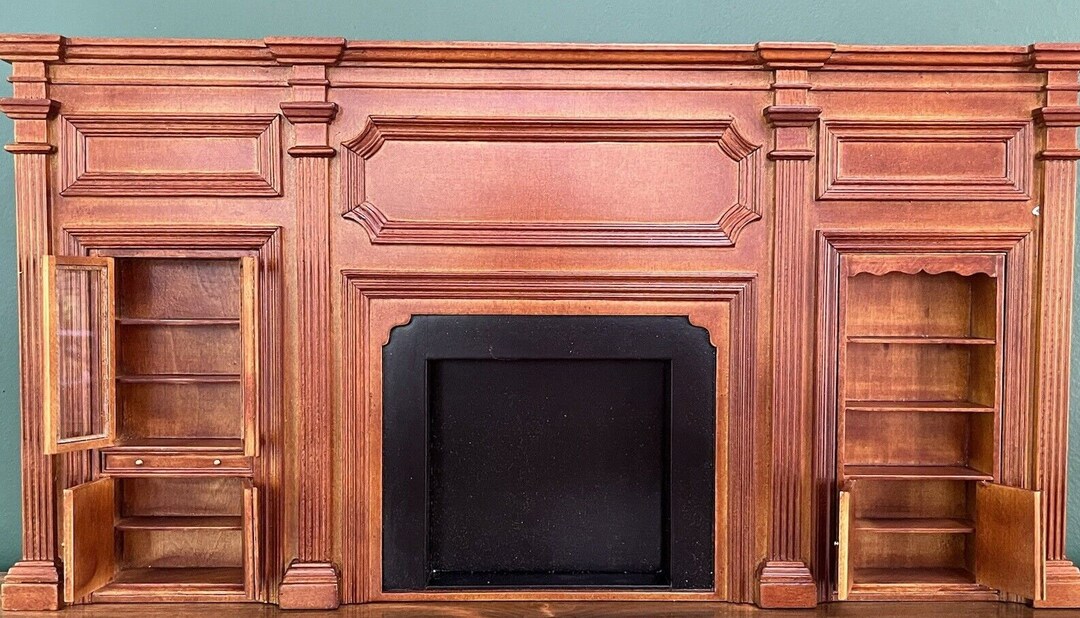 Beautiful JBM Miniature Decor Replica Walnut Wall Unit 3 Sections China ...