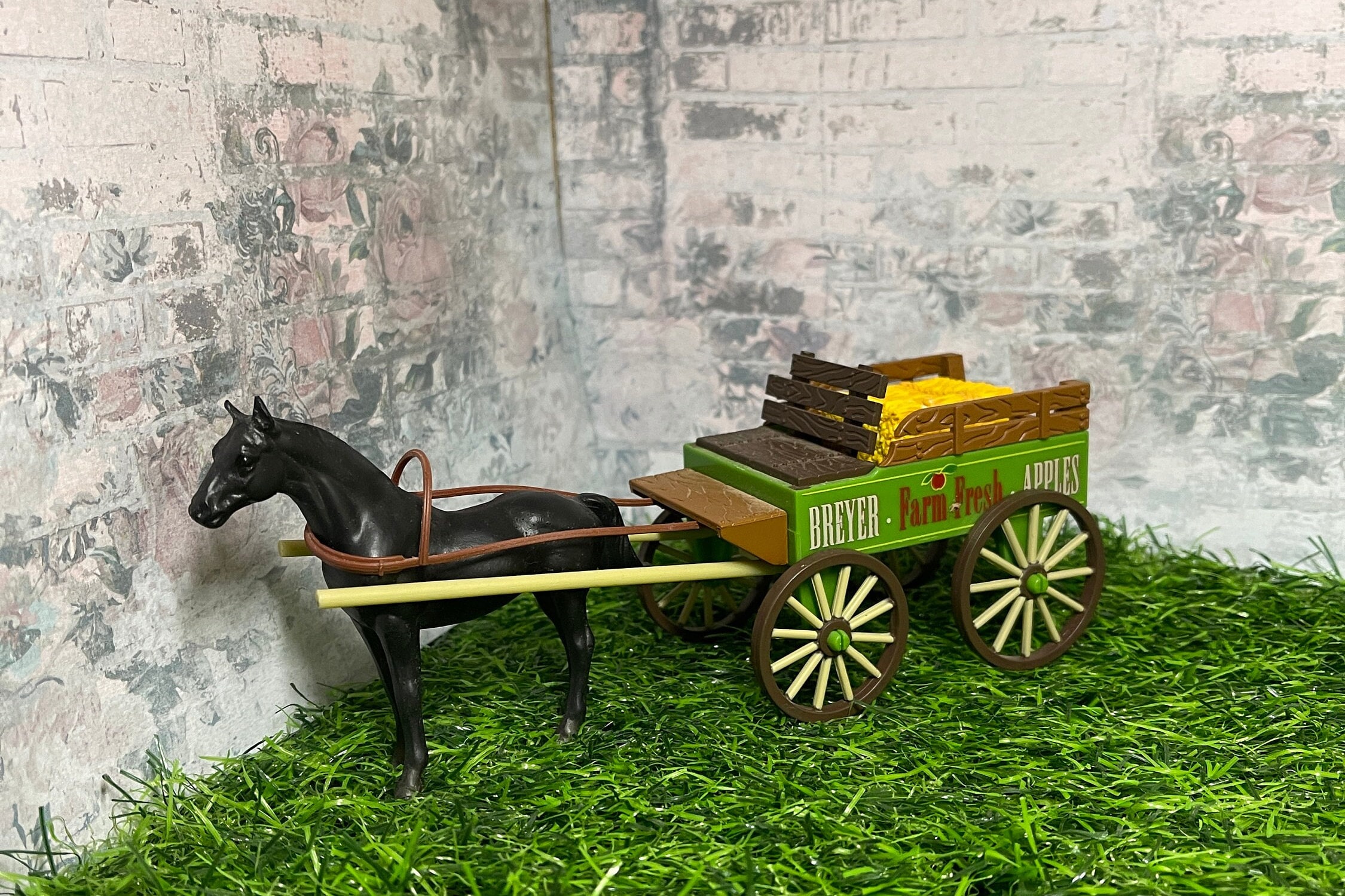 Vintage and Rare 2003 Breyer Black Horse Pulling an Apple Cart - Etsy