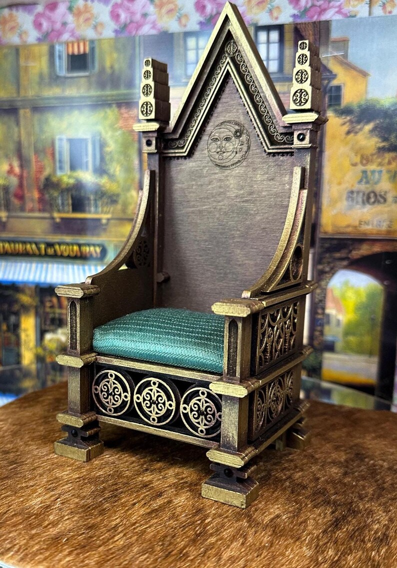 1:12 Middle Ages Gothic Throne Chair - Etsy