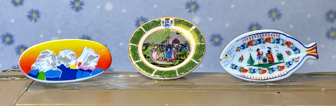 Three French Feves Miniature Porcelain Pottery Tourist Travel Plates - Etsy