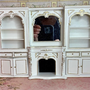 19th Century French Rococo Wall Unit Fireplace With Large Mirror - Etsy