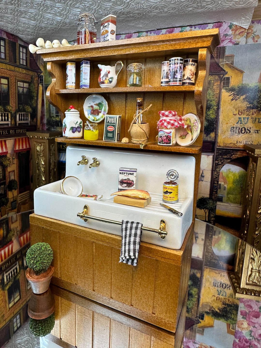 Reutter Porcelain Miniature Dollhouse Kitchen Decor Replica Sink on ...