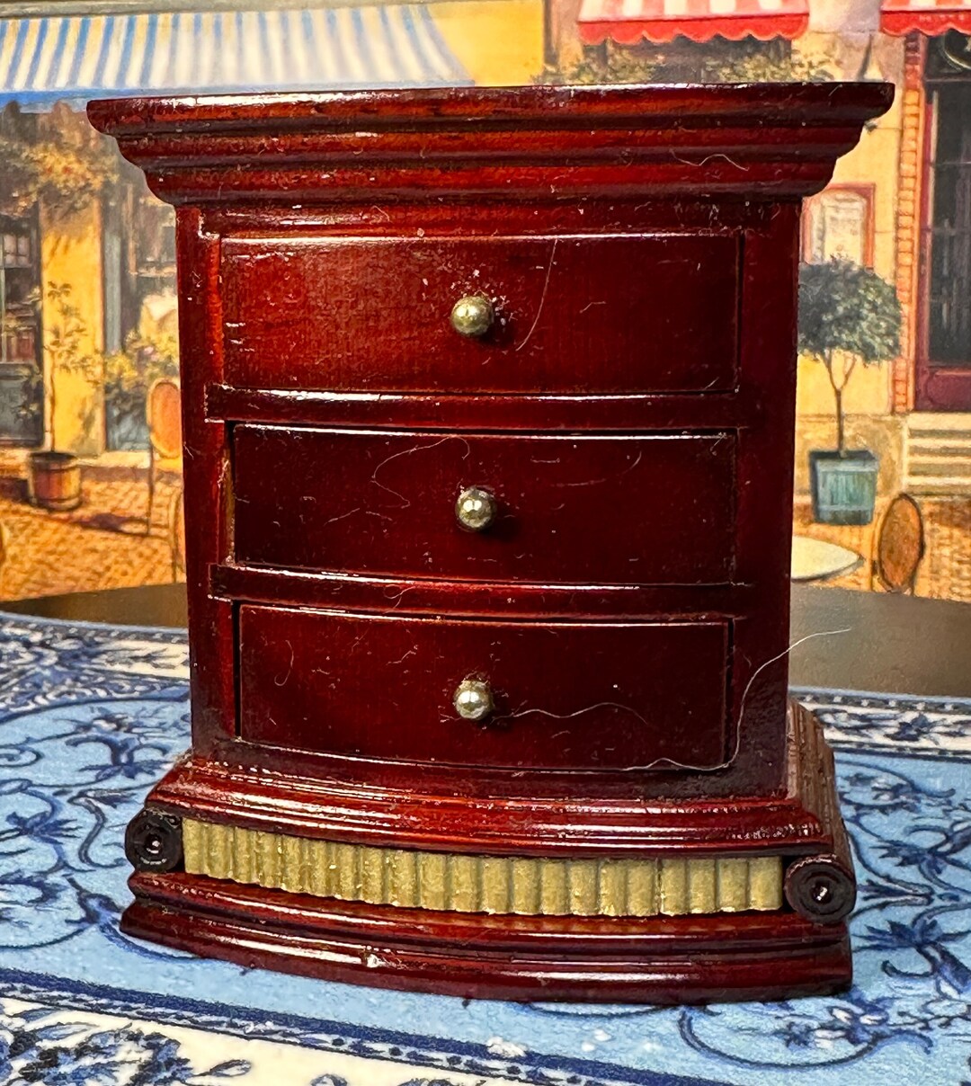 Miniature Room Box Scene Decor Replica Very Nice One Six Bedside Table ...