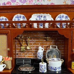 Stunning German Made Miniature Dollhouse Kitchen Decor Replica Walnut ...
