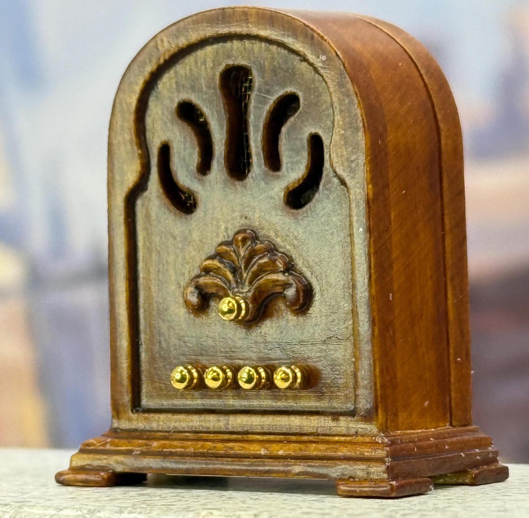 1:12 Replica 1930S Walnut Table Top Dial Radio A Pitt Wang Exclusive - Etsy