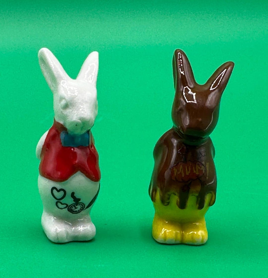2 French Feves Bunnies Collectible Holiday Gift Epiphany Christmas ...
