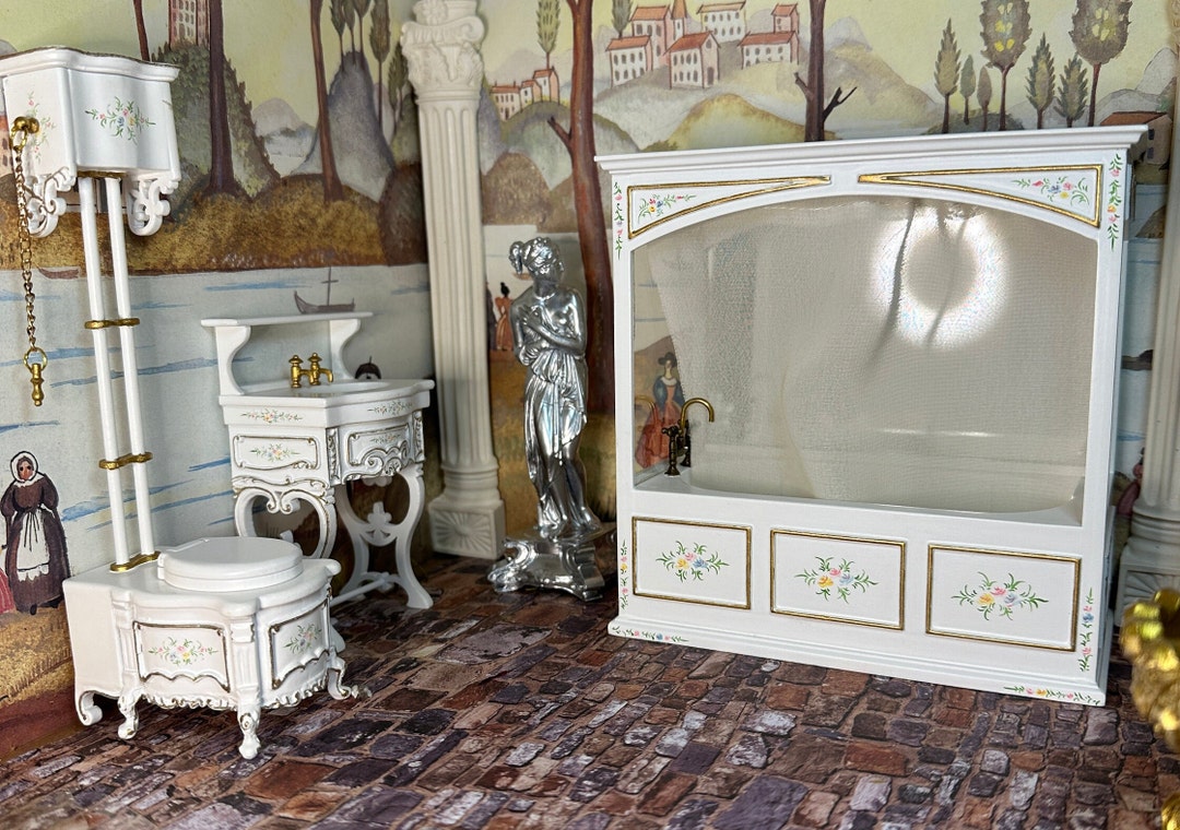 1:12 JMB Dollhouse Replica Victorian 3 Piece White Bathroom Suite - Etsy