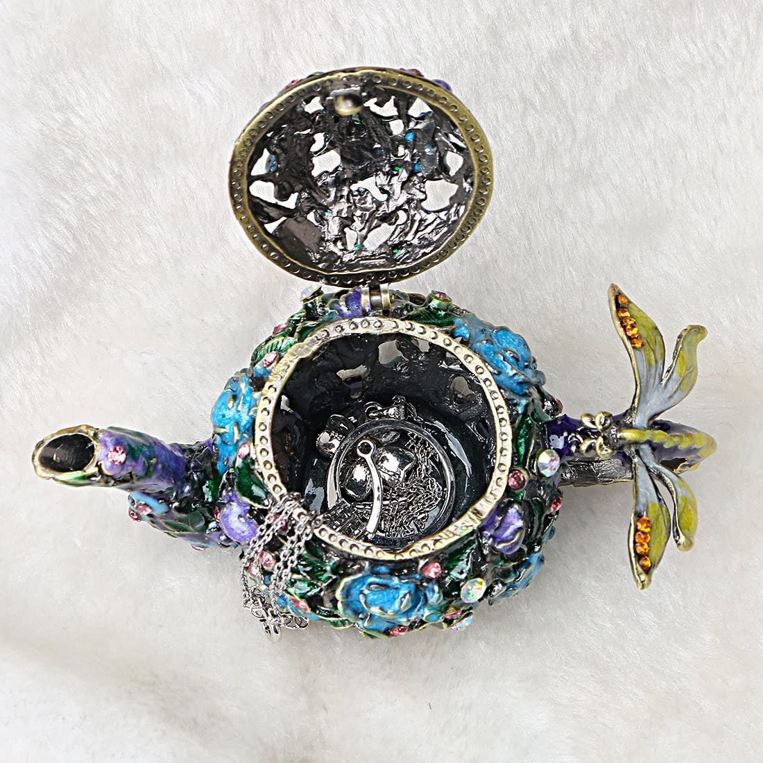 Beautiful Miniature Enameled Zinc Alloy and Precious Stones - Etsy