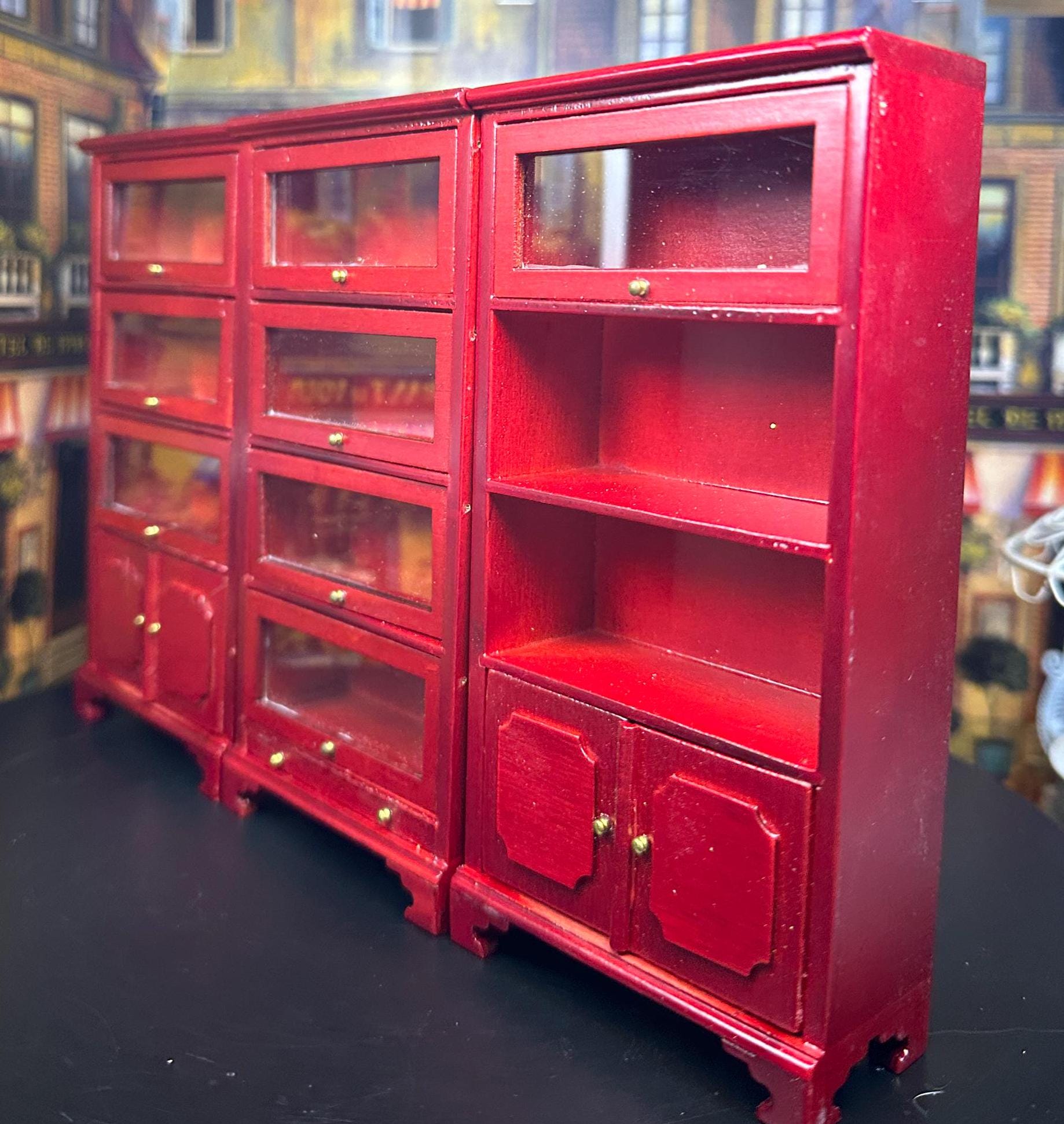 Town Square Miniatures Dollhouse Decor Replica 19th Century 3 Barrister ...