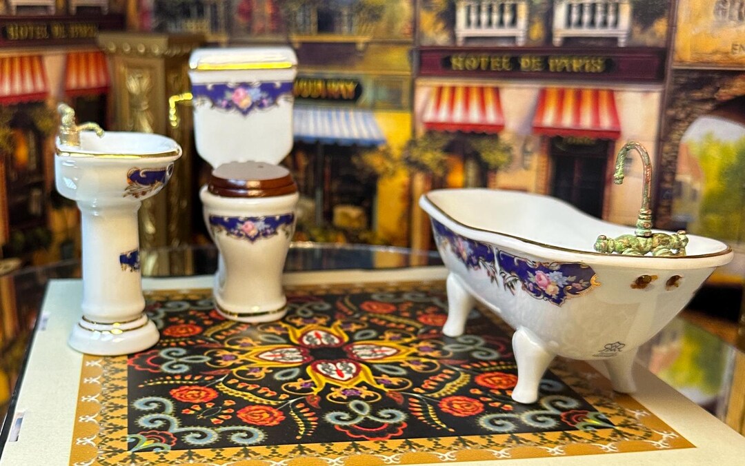 Retired Reutter Porcelain Miniature Dollhouse Decor Replica Ceramic 3 ...