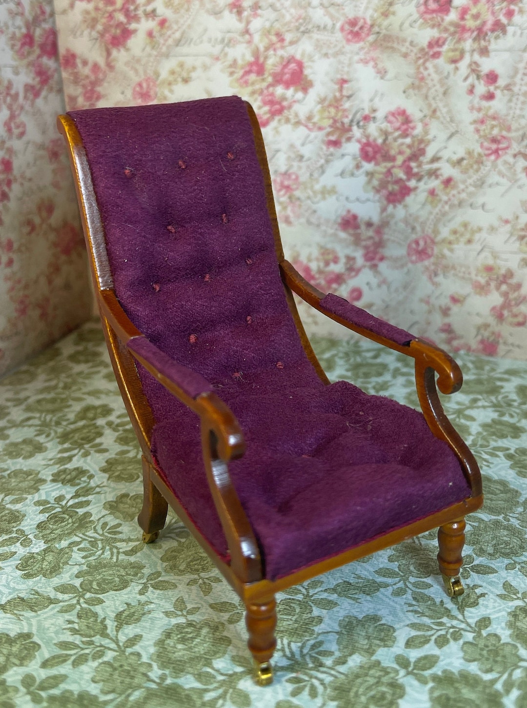 Another Piece of Dollhouse Scale History King William VI 1676 Model Campeche Chair Purple ...