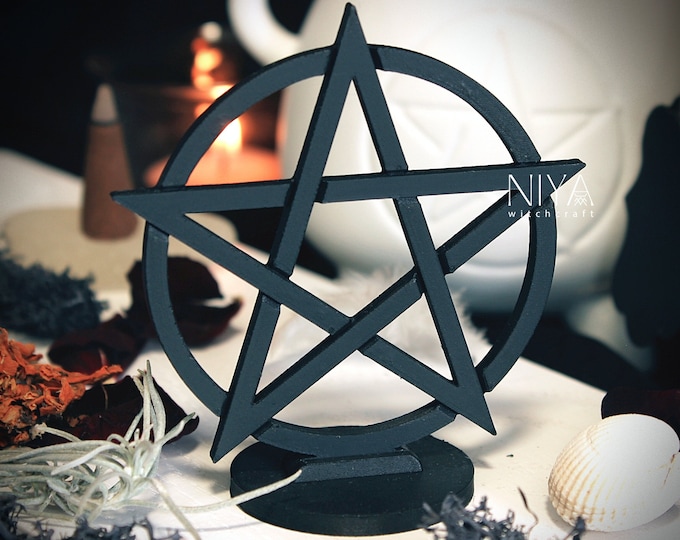 PENTAGRAM 3D Printed Altar Decor - Black | Witchcraft, Wiccan Decor ...