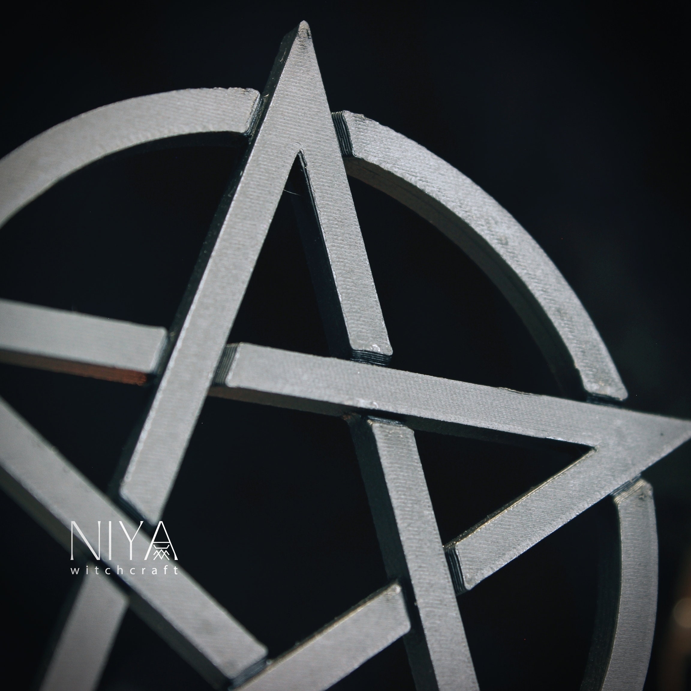 PENTAGRAM 3D Printed Altar Decor - Black | Witchcraft, Wiccan Decor ...