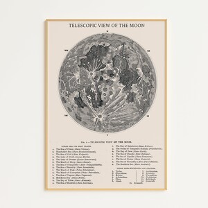 Printable Moon Map Print | Digital Download | Vintage Moon Print | Moon ...